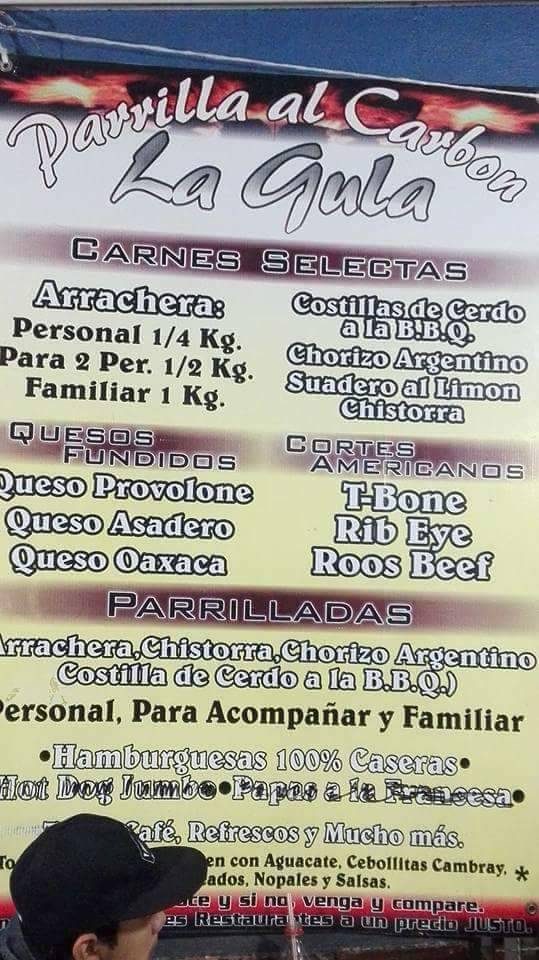 Carta del restaurante LA GULA CARNES AL CARBON, Mexico