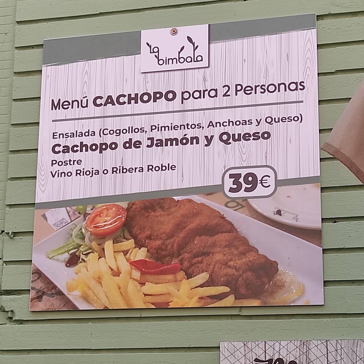 Carta del pub y bar La Bimbala, Gijón, C. Bélgica