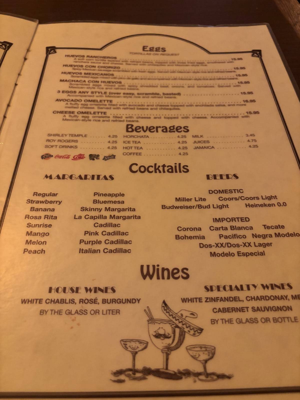 Carta de La Capilla Family Mexican Restaurant, Torrance