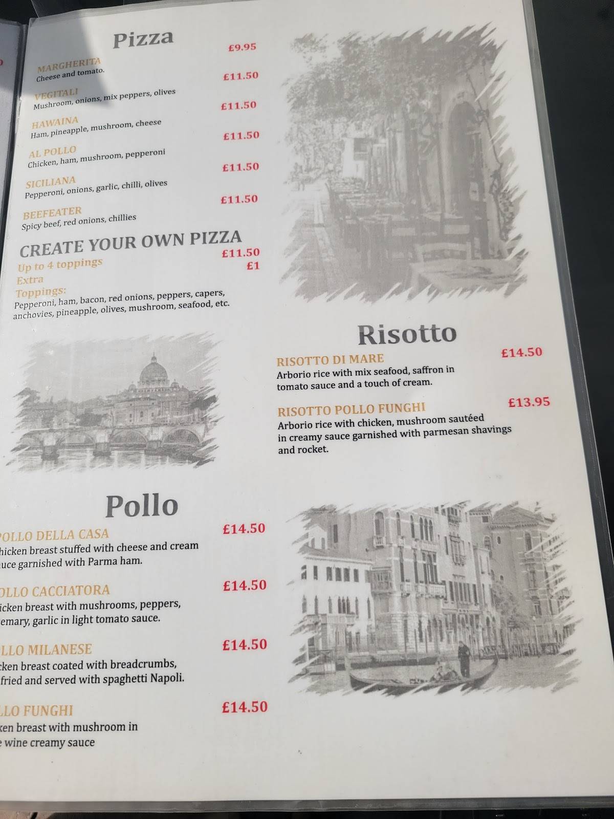 Menu at La Casa Bella restaurant, Inverurie