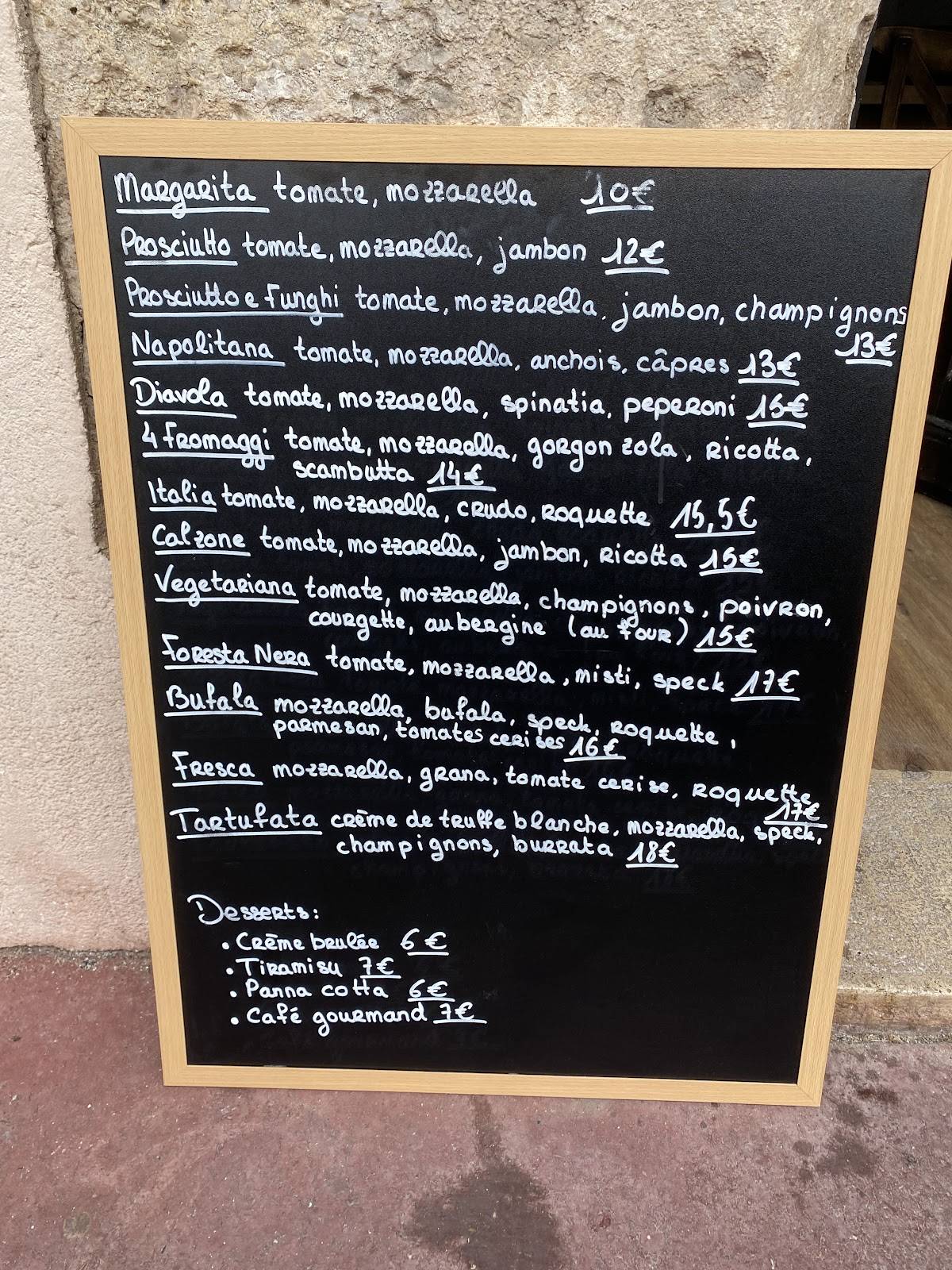 Menu at La Casa restaurant, Beaune