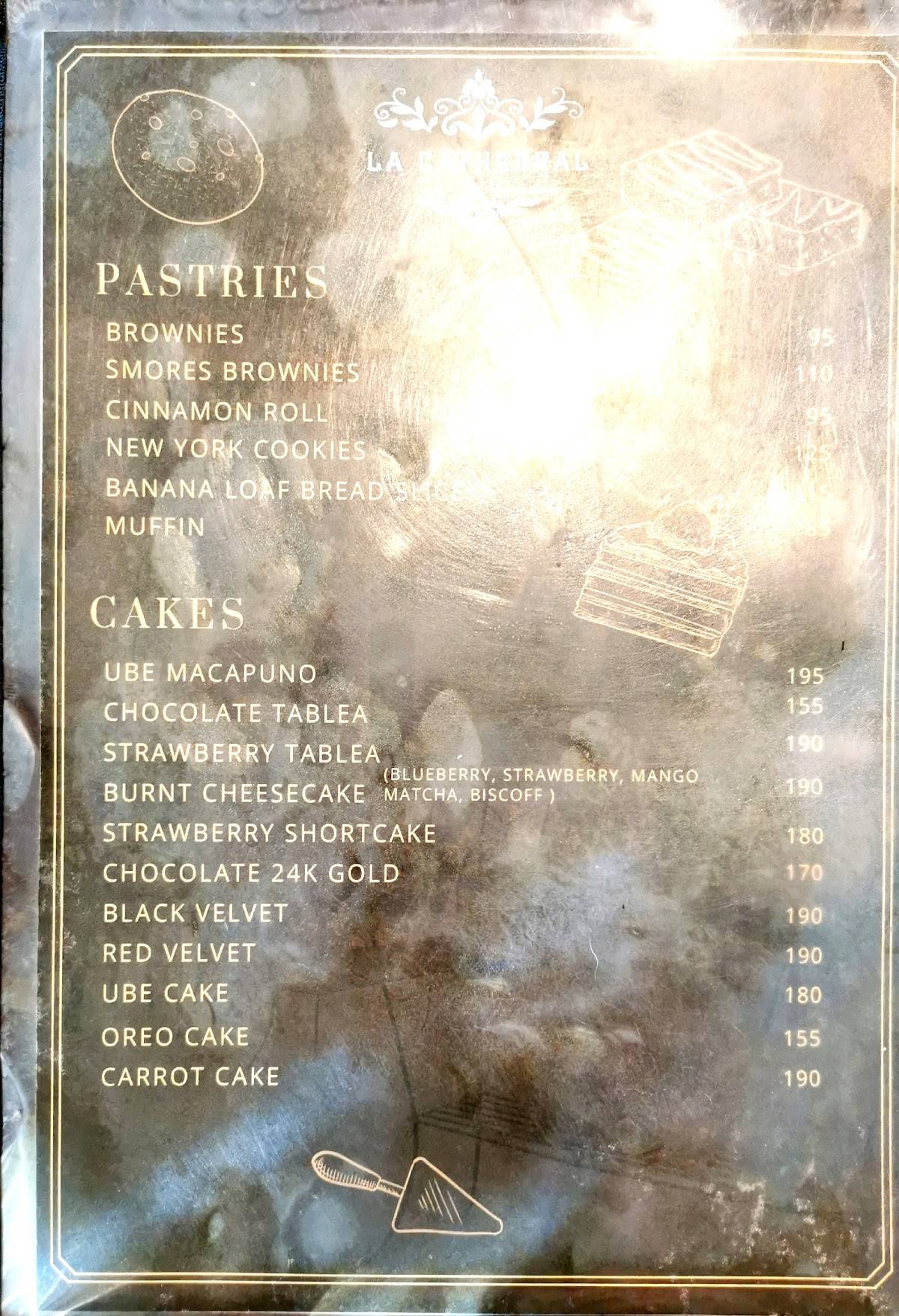 Menu at La Cathedral Cafe, Manila