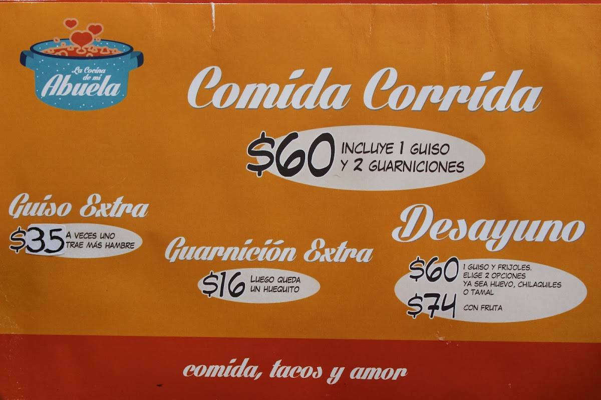 Carta de comida rápida La Cocina de Mi Abuela, Monterrey, Av. Prol ...