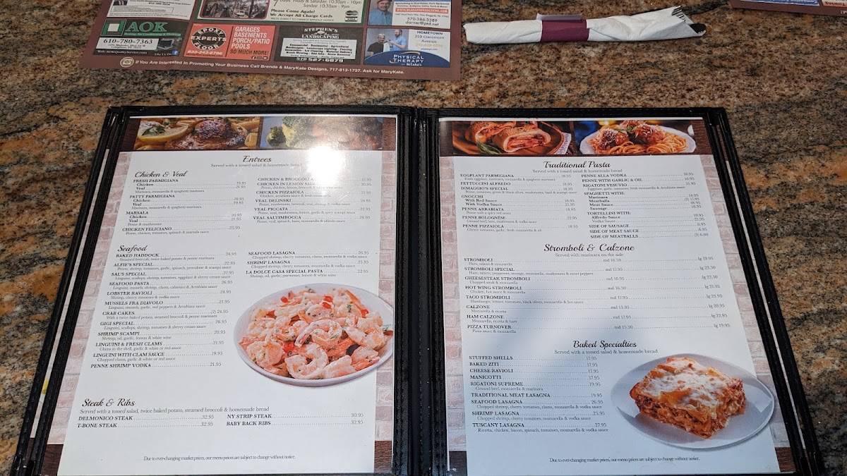 Menu at La Dolce Casa - DiMaggio's pizzeria, Tamaqua
