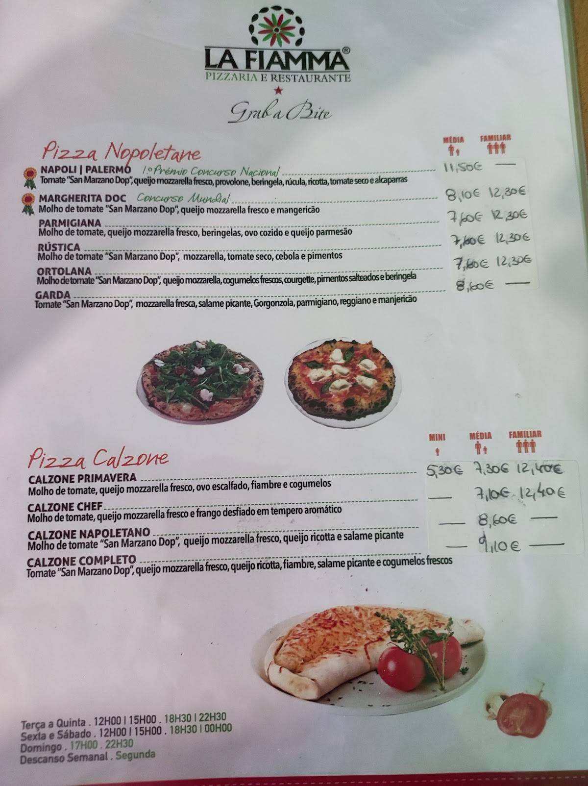 Menu em La Fiamma (Barcelos), Arcozelo