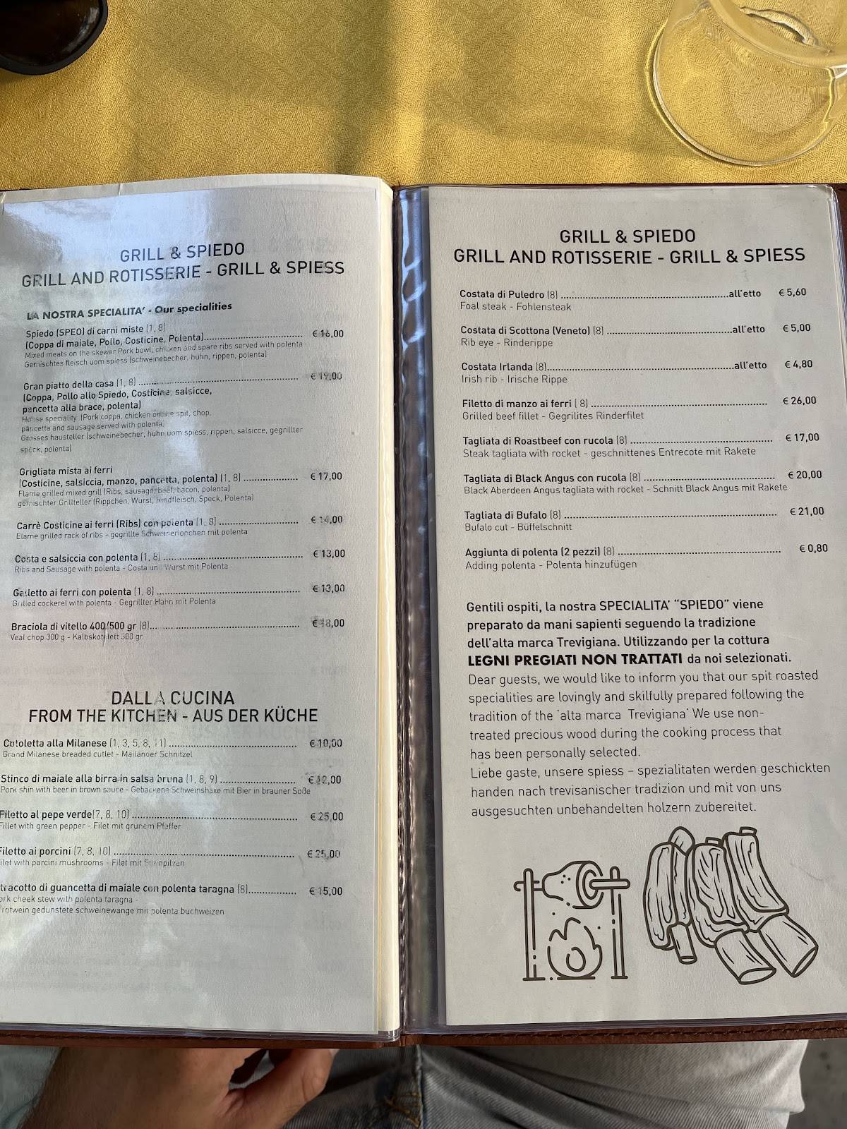 Menu da La Frasca ristorante, Jesolo