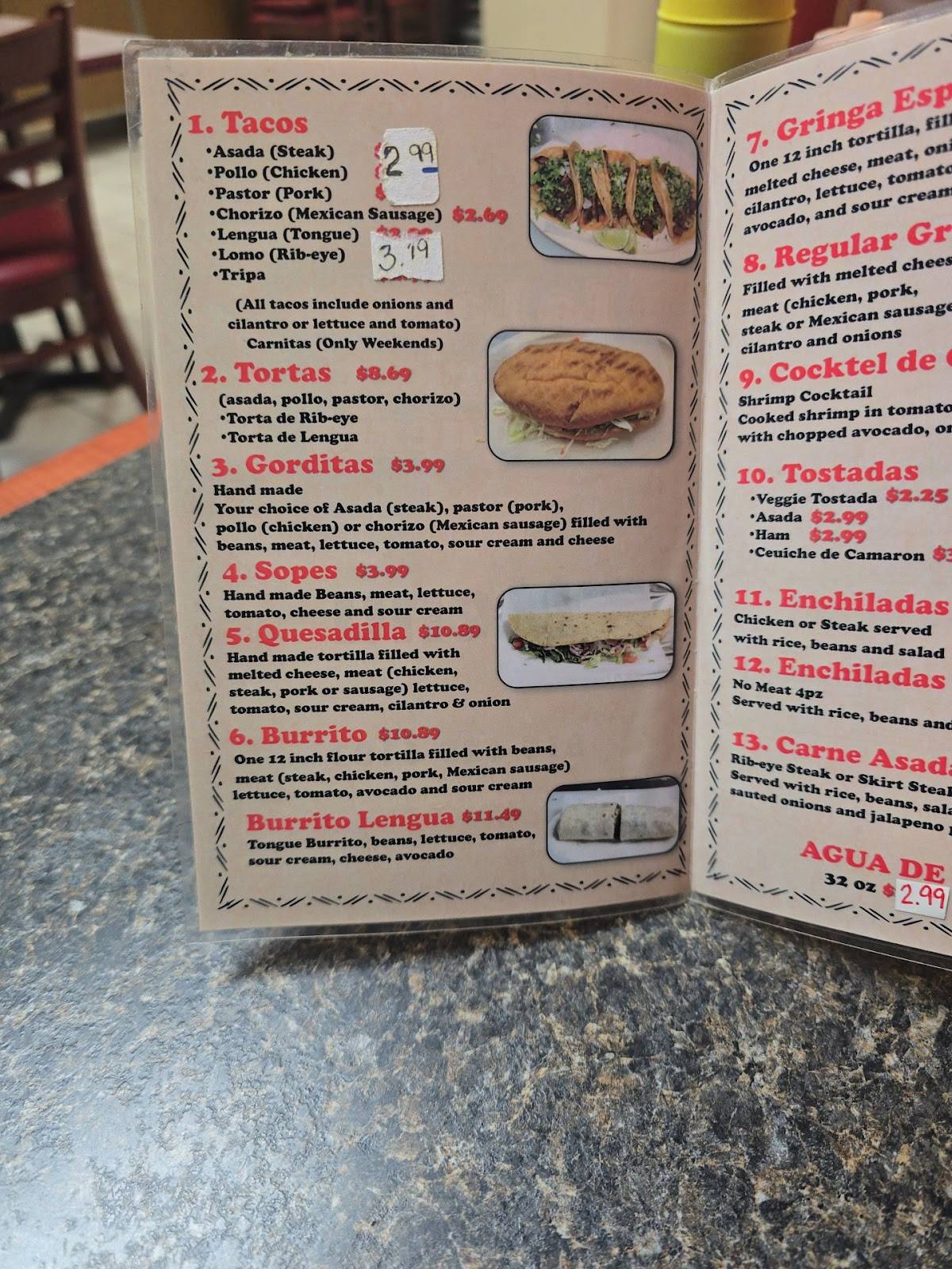 Menu at La Laguna Market restaurant, Sterling
