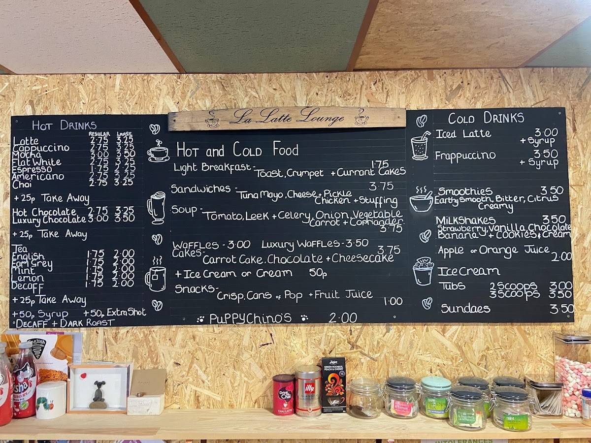 Menu at La Lattè Lounge, Rawtenstall