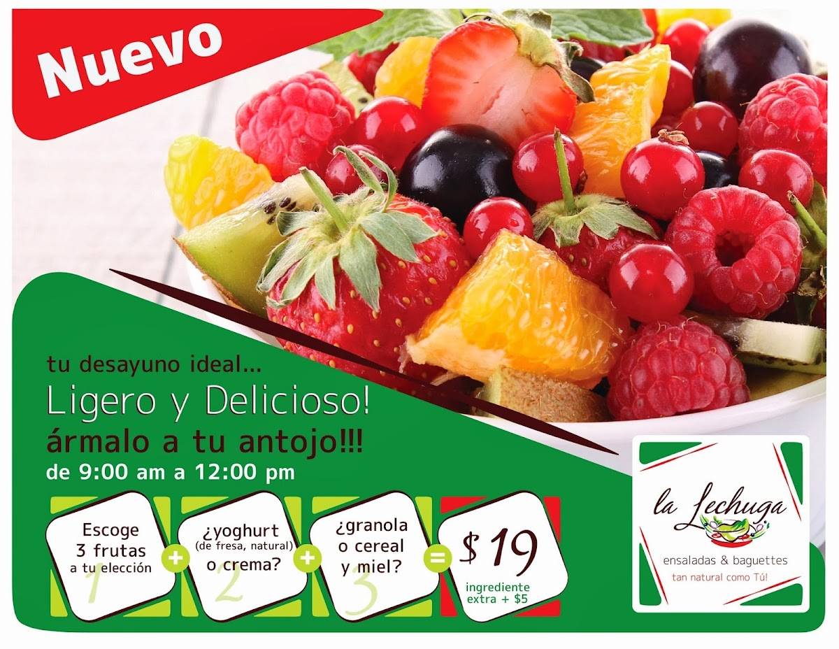 Carta del restaurante La Lechuga, Aguascalientes