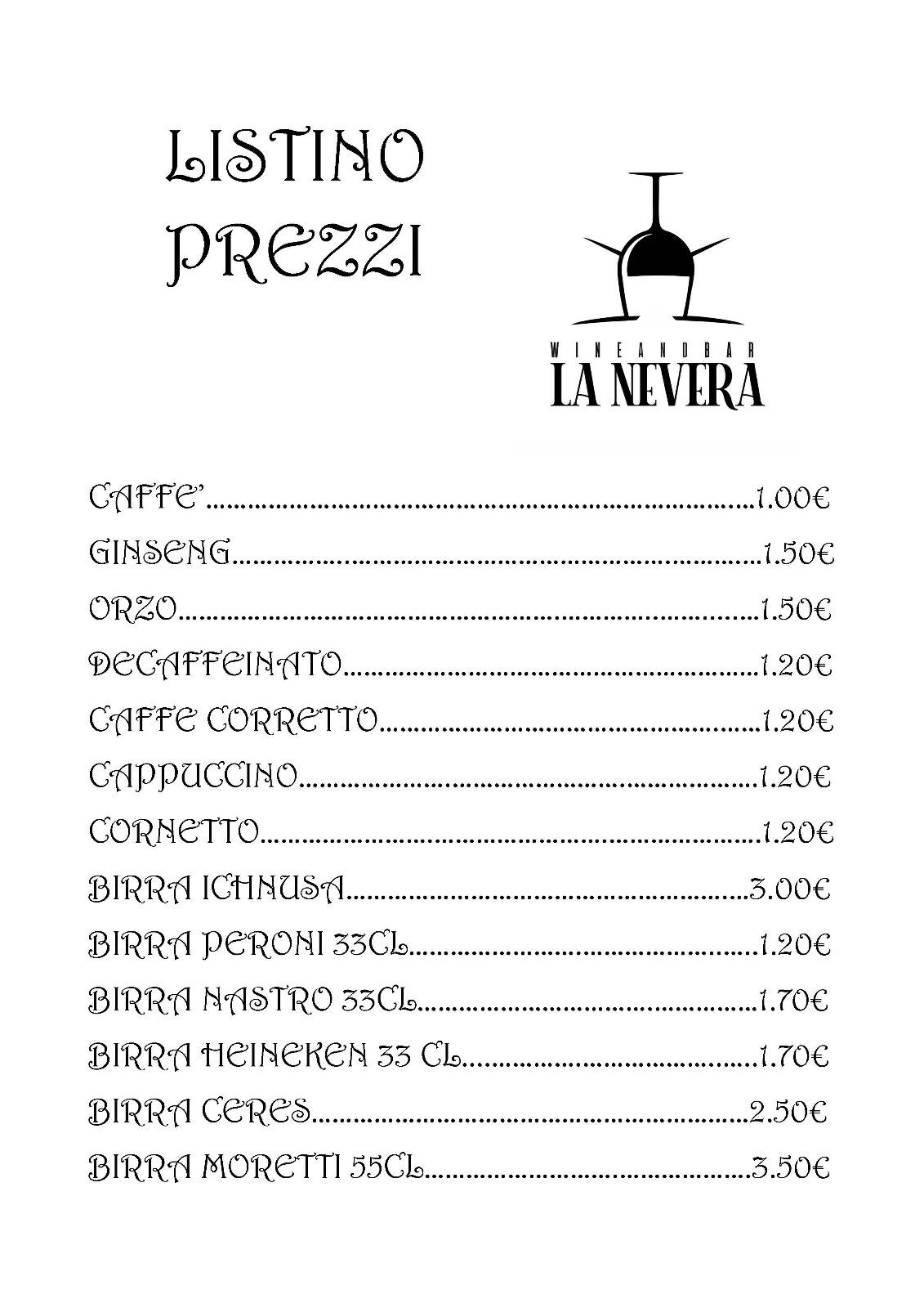 Speisekarte von La Nevera Wine Bar, Cave
