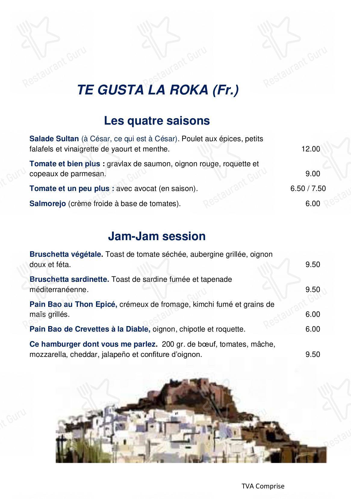 Carta de Restaurante La Roka, Salobreña