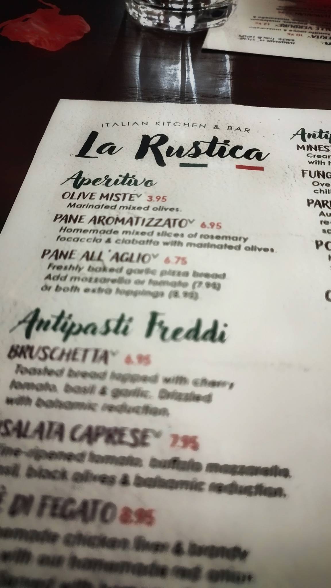 Menu at La Rustica Restaurant & Wine Bar, Doncaster