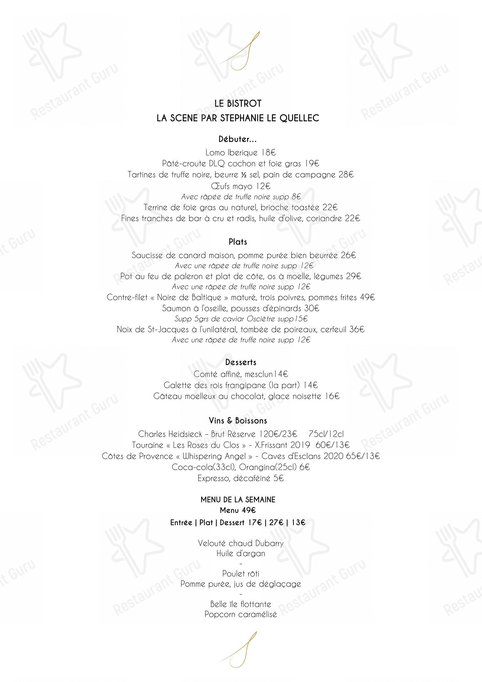 Menu au La Scène par Stéphanie Le Quellec restaurant, Paris, 32 Av ...