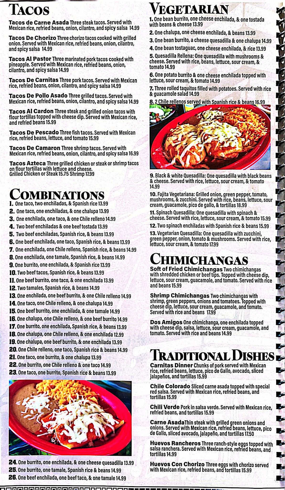 Menu at La Tolteca Authentic Mexican Restaurant, Columbia