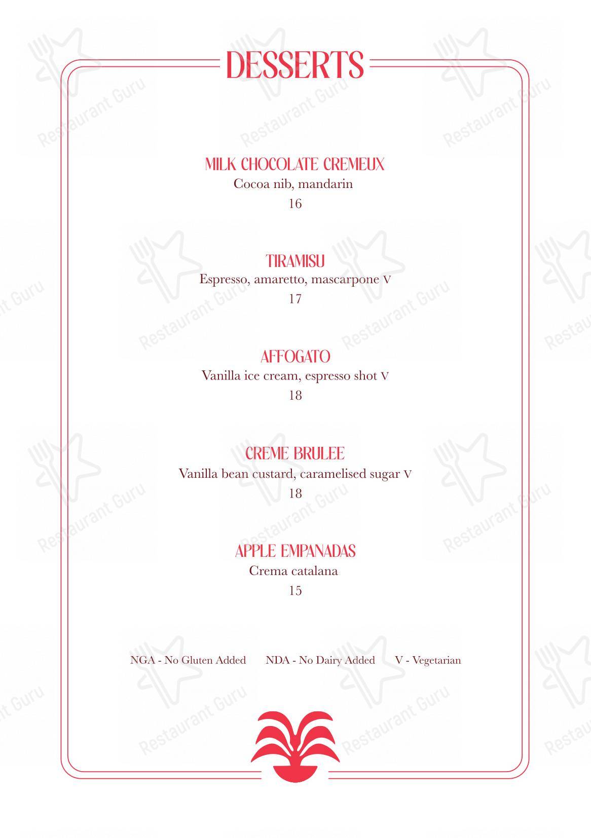 Menu at La Zeppa Kitchen and Bar, Auckland