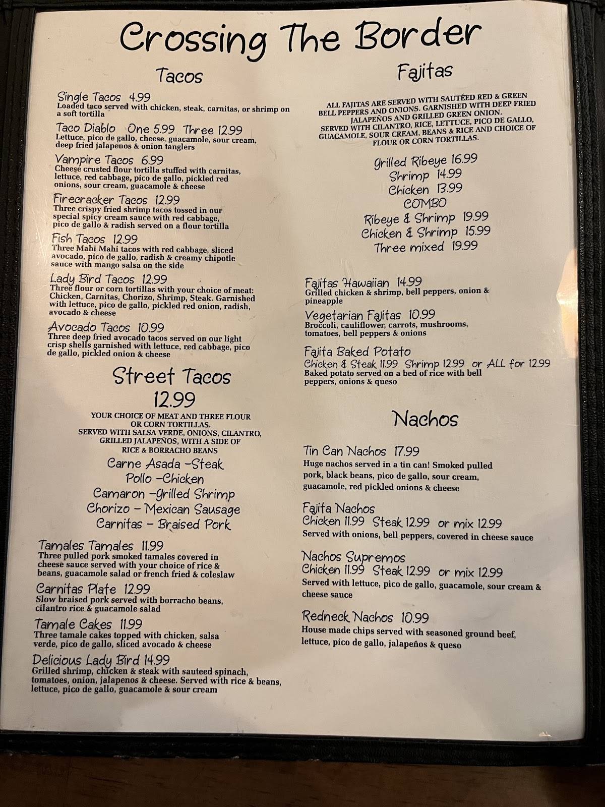 Menu at Lady Birds Cafe, Sheridan
