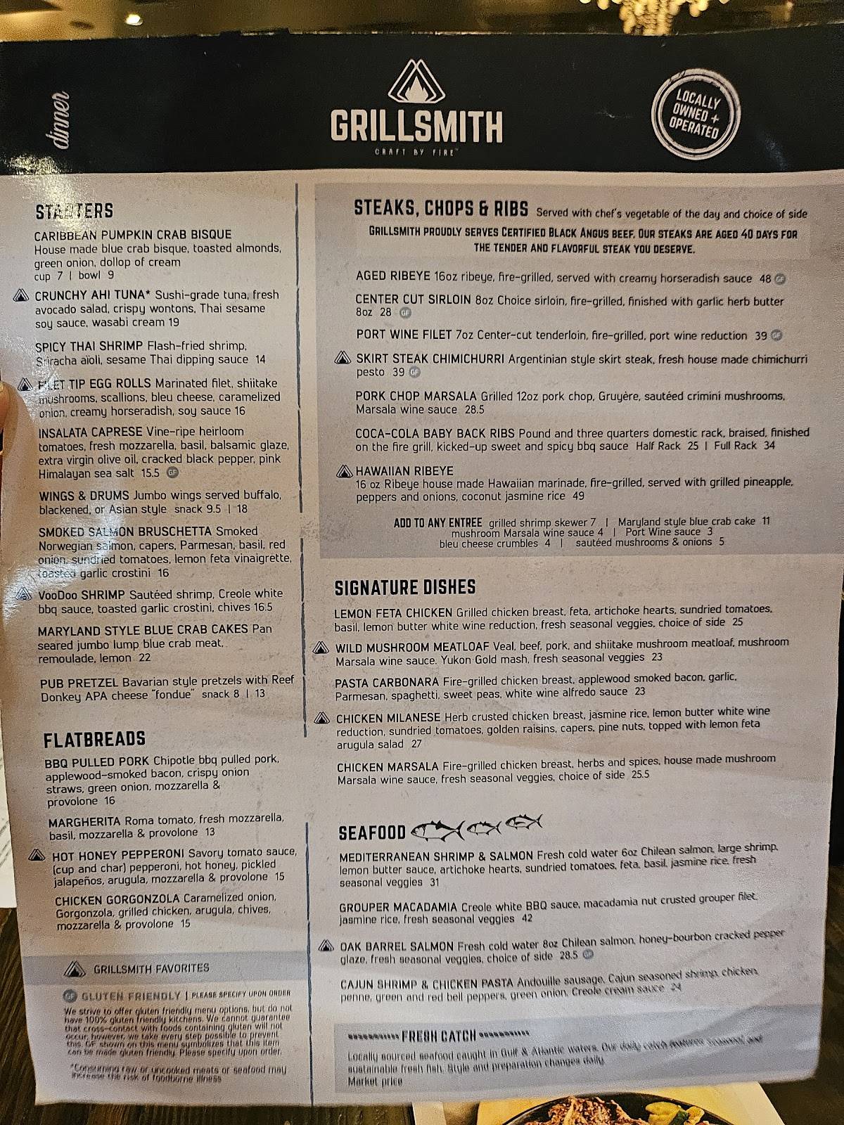 Carta de parrilla Grillsmith - Lakeland, Lakeland
