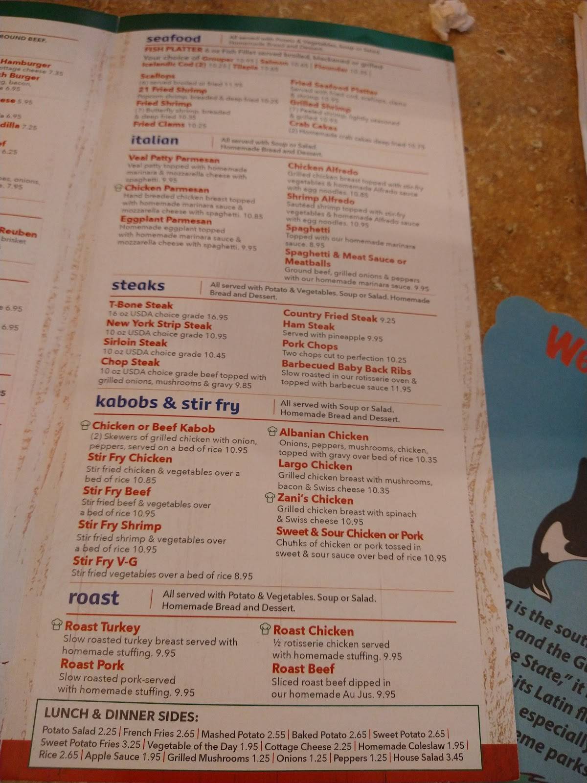 Menu at Largo Family Restaurant & Catering, Largo, 788 Missouri Ave N