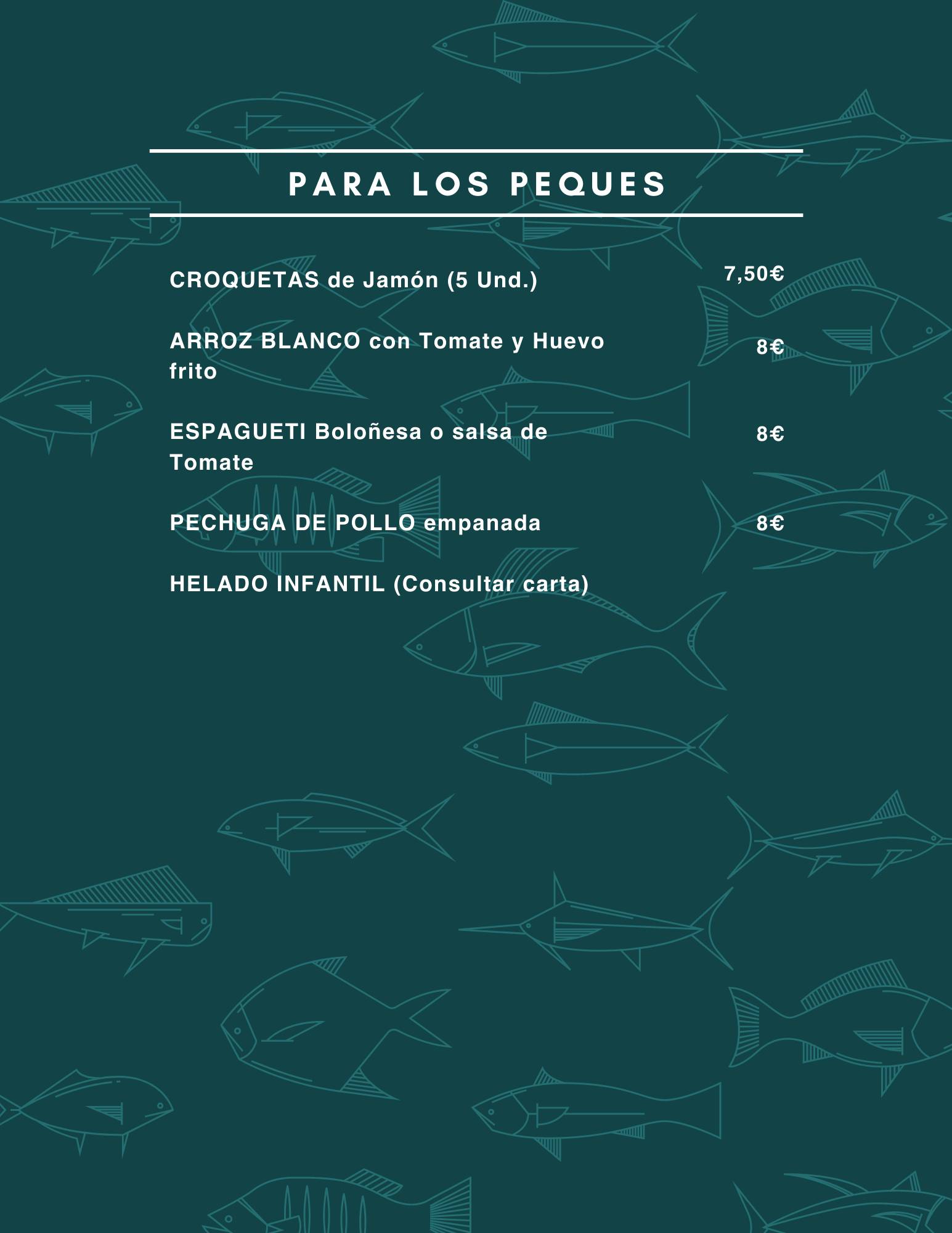 Carta de Las Olas Beach Club, El Puerto de Santa María, Calle Las Olas