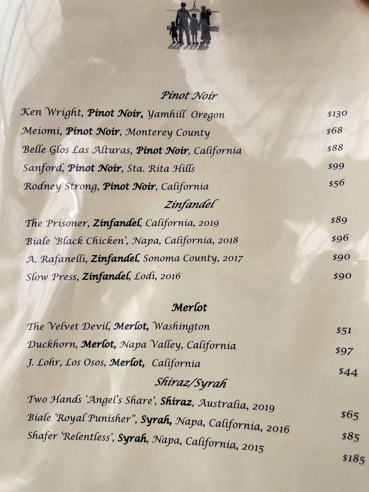 Menu at Americana Restaurant, Las Vegas