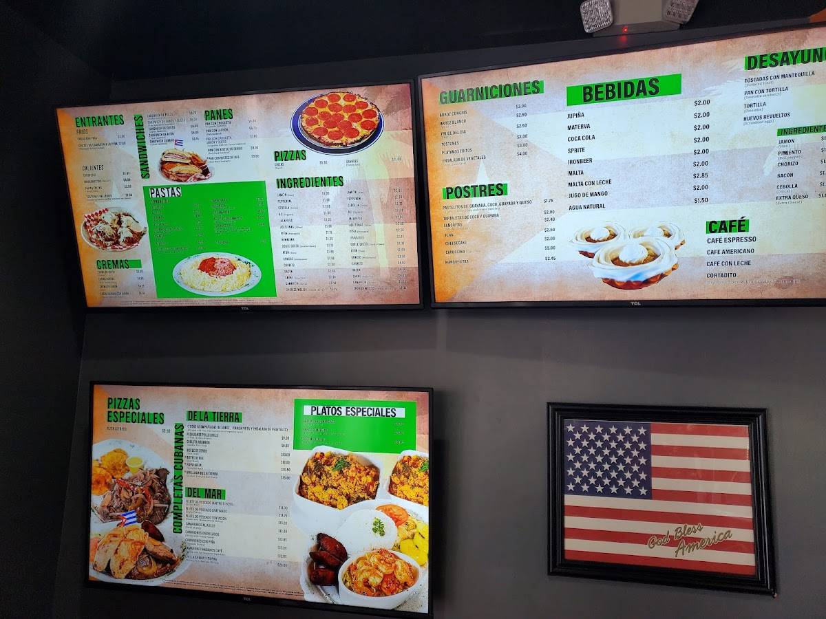 Menu at Habanos Cafe, Las Vegas