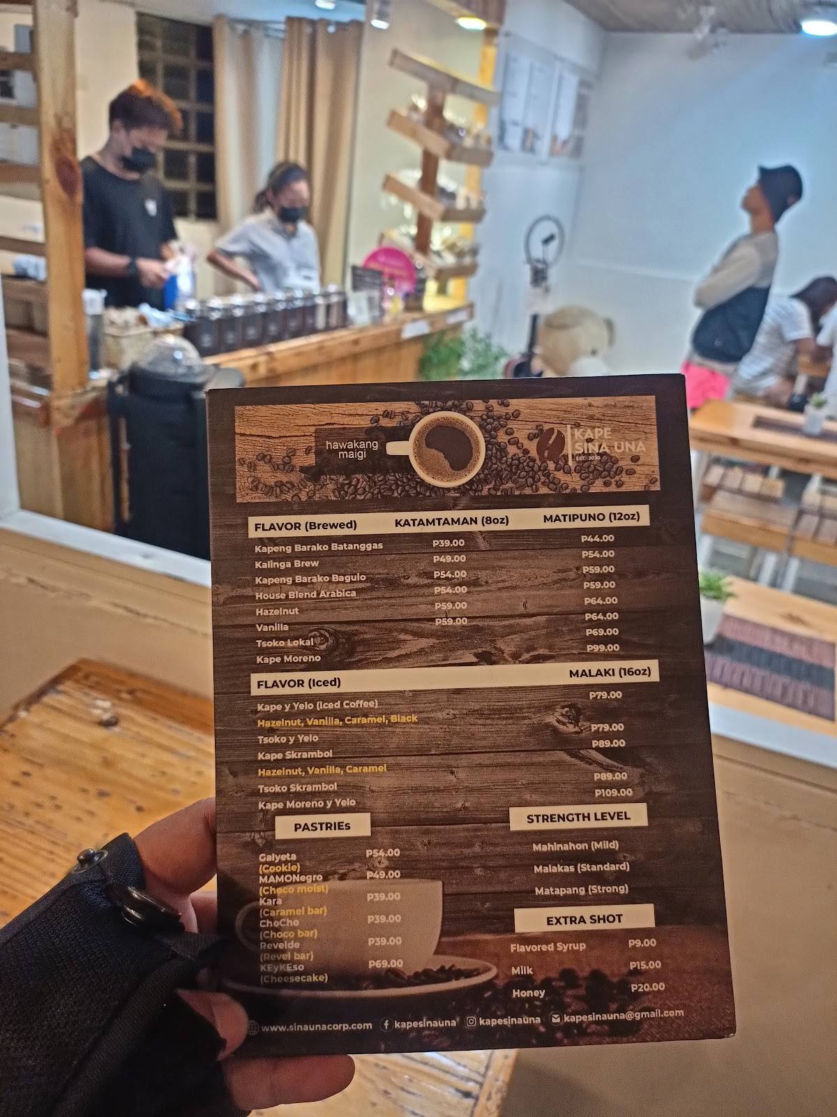 Menu at Kape Sina Una Tagaytay - Twin Lakes, Laurel