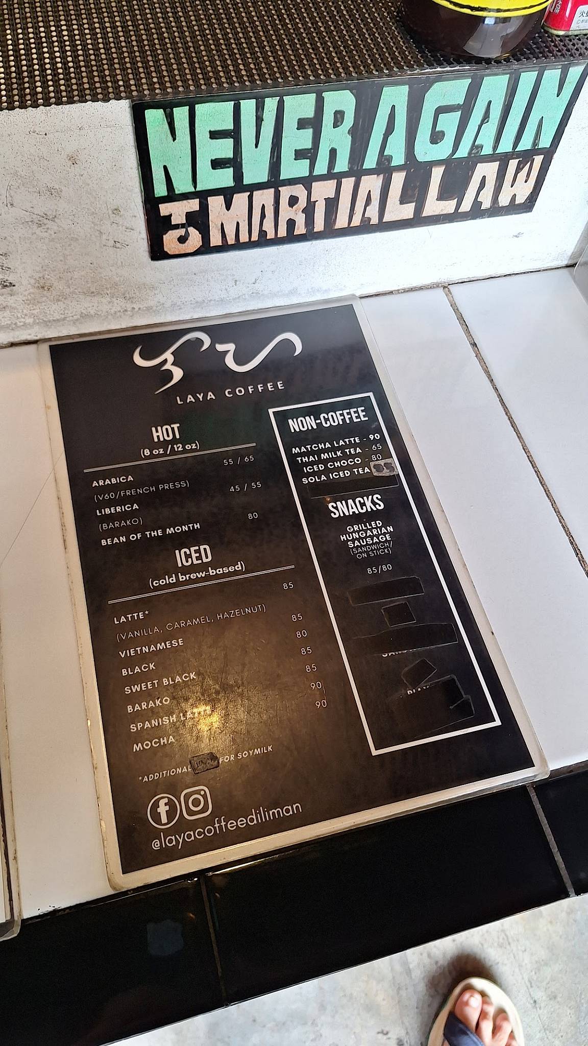Carta de Laya Coffee Diliman, Ciudad Quezon