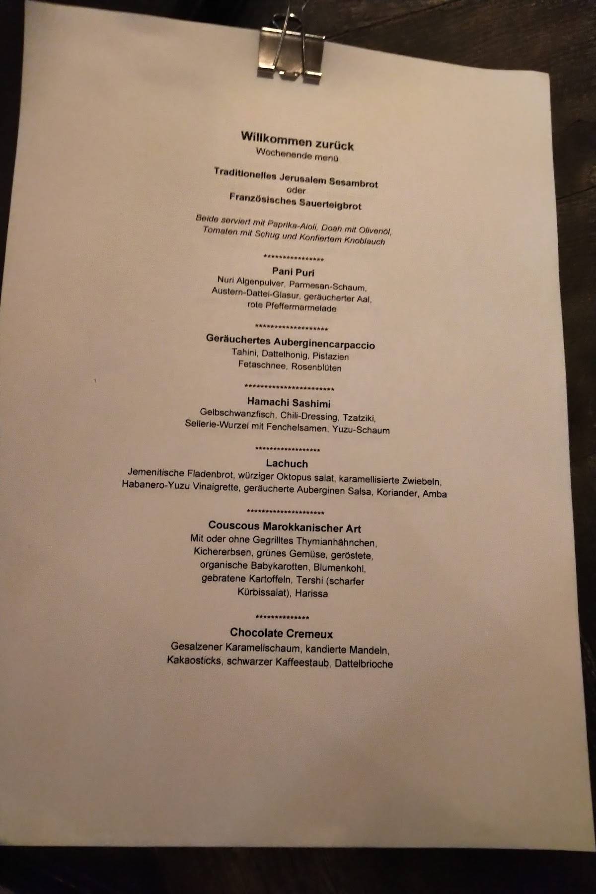Speisekarte von Layla Berlin restaurant, Berlin