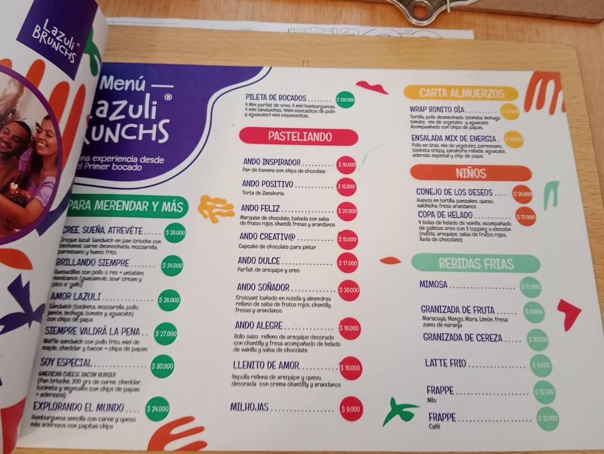 Carta del restaurante Lazuli Brunch, Bucaramanga