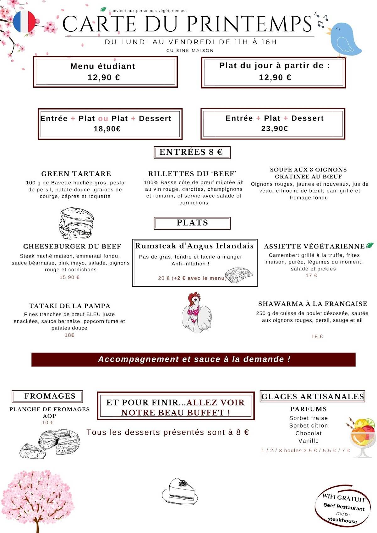 Menu au Le Beef BBQ, Paris
