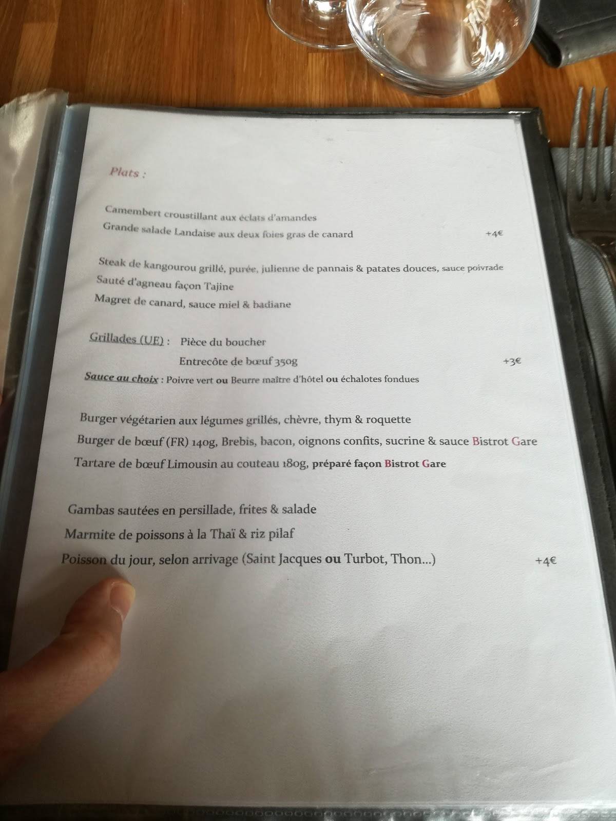 Menu au Le Bistrot Gare Saint Médard en Jalles café, Saint-Médard-en ...