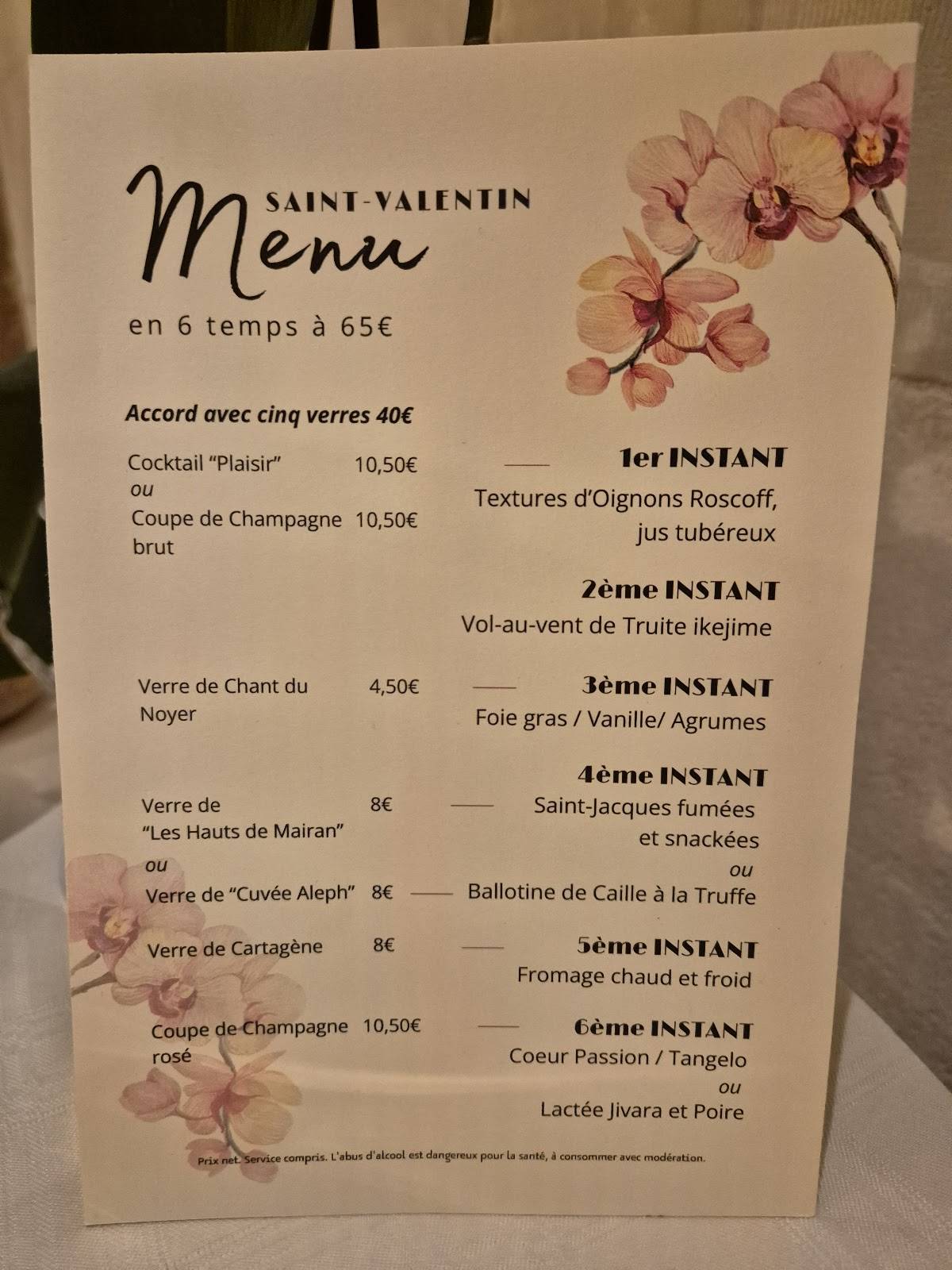 Menu au Le Coude à Coude restaurant, Jarnac-Champagne