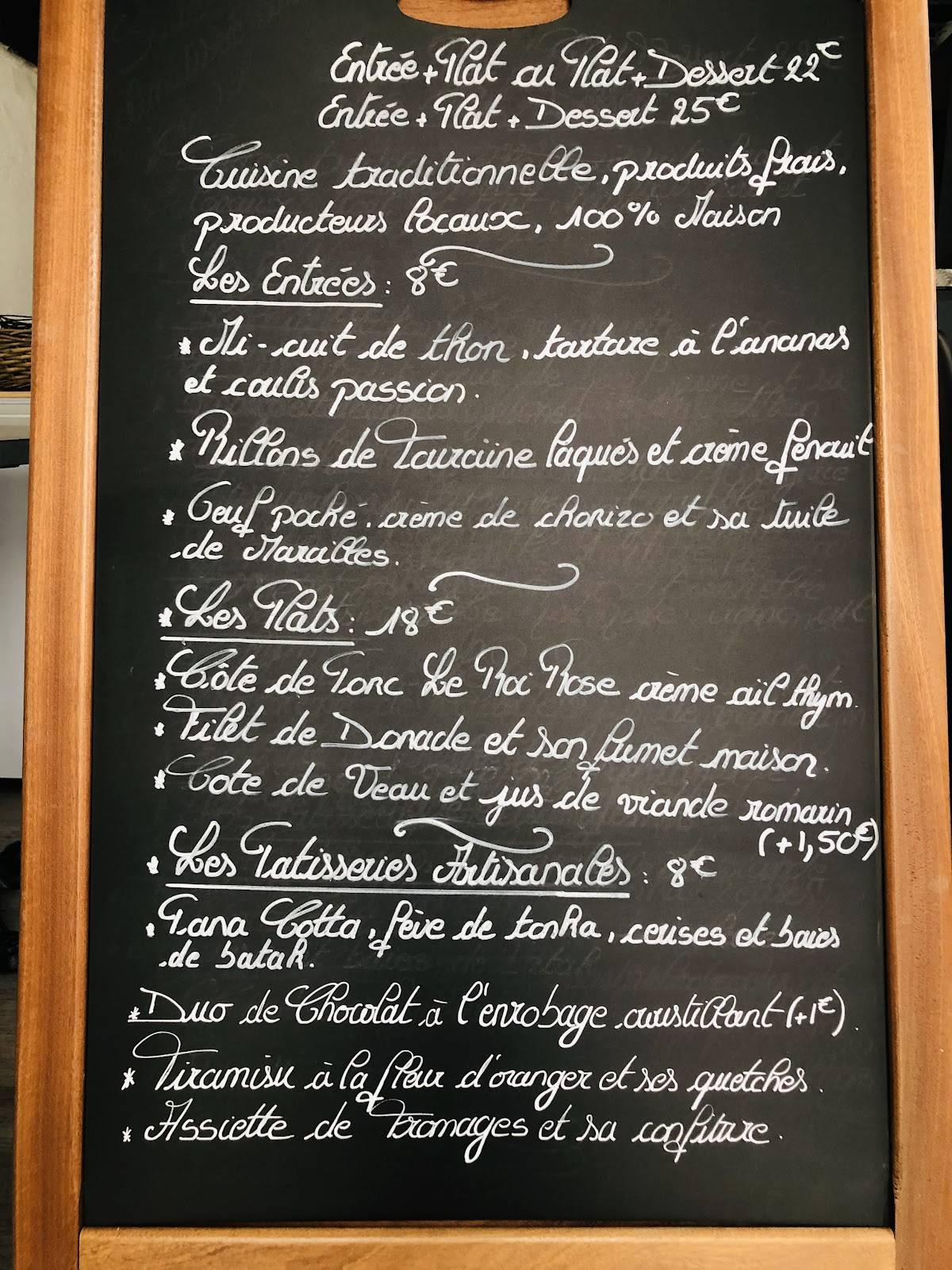 Menu at Le Céci’Bon restaurant, Tours