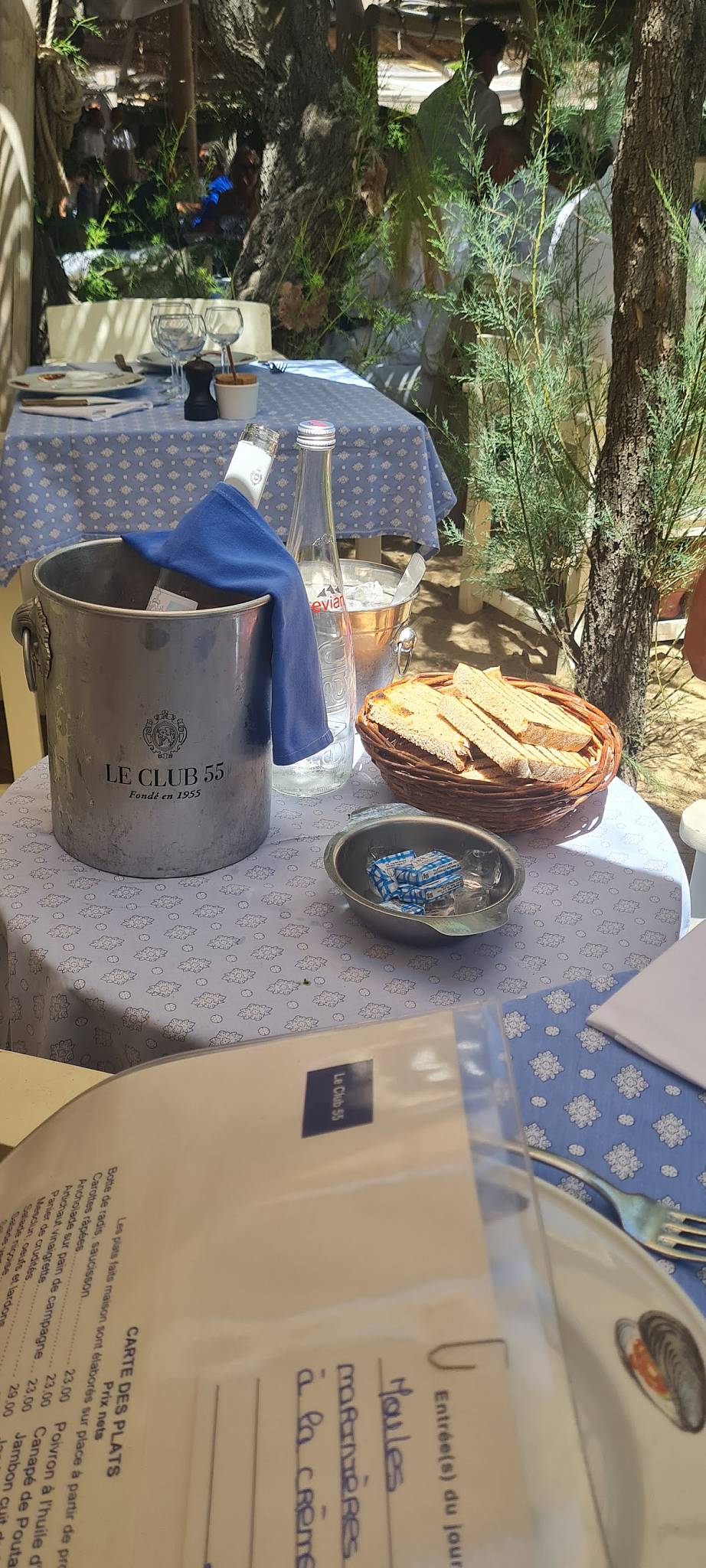 Menu at Le Club 55, Ramatuelle