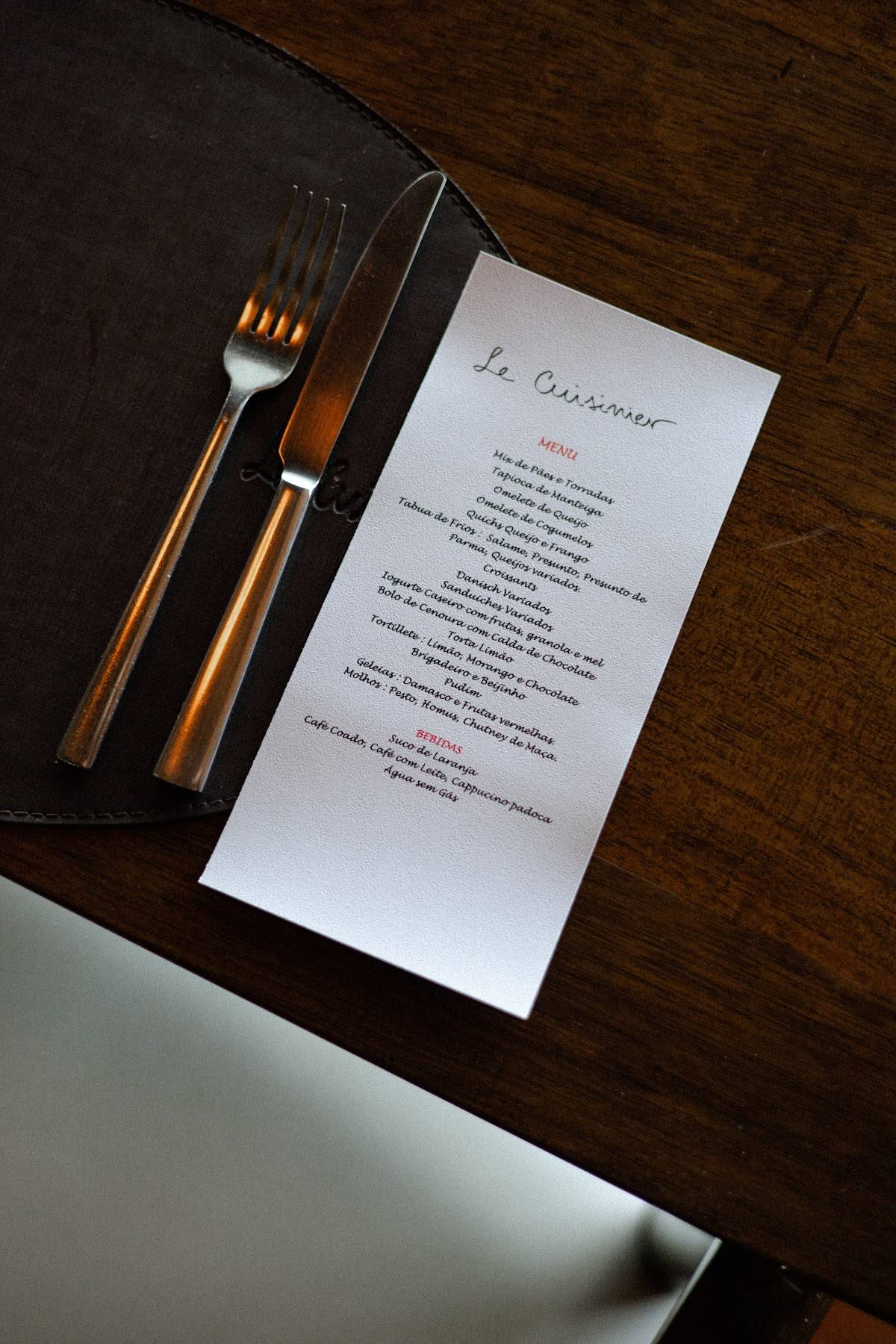 Menu em Le Cuisinier Meireles restaurante, Fortaleza