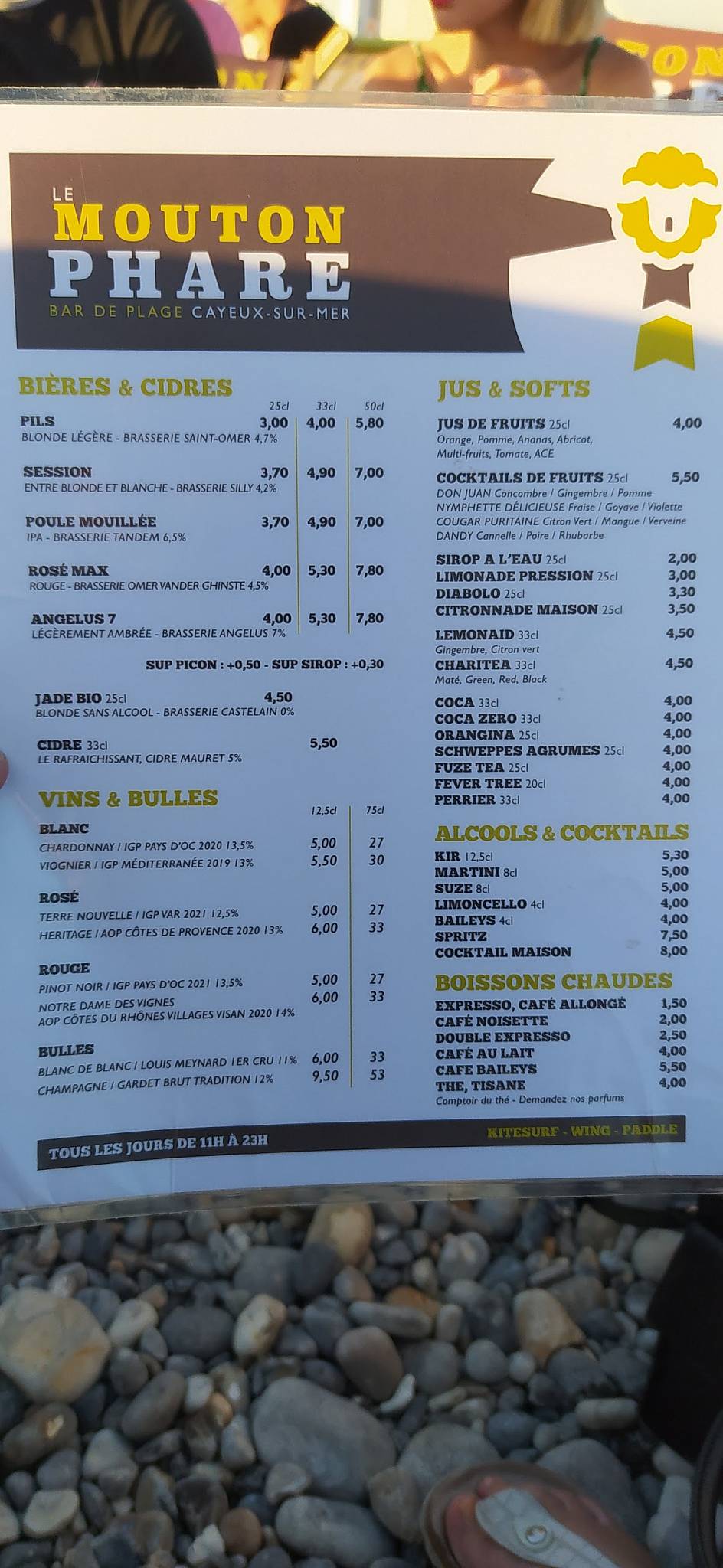 Menu au Le Mouton Phare pub et bar, Cayeux-sur-Mer