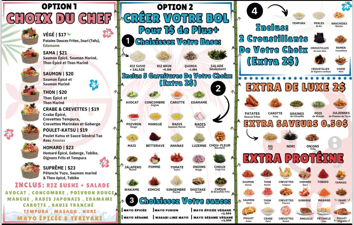 Menu au Le Poké Station Repentigny (Nouvelle Administration) restaurant ...