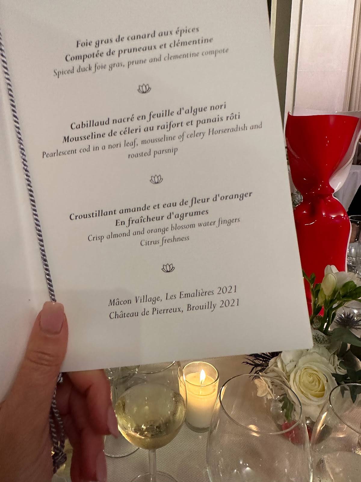 Menu at Le Pré Catelan restaurant, Paris, Bois de Boulogne