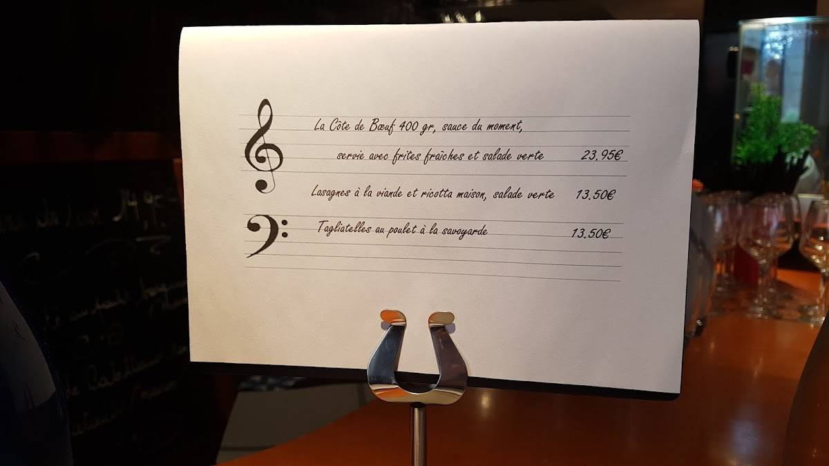 Menu au Le Vivaldi restaurant, Chambéry