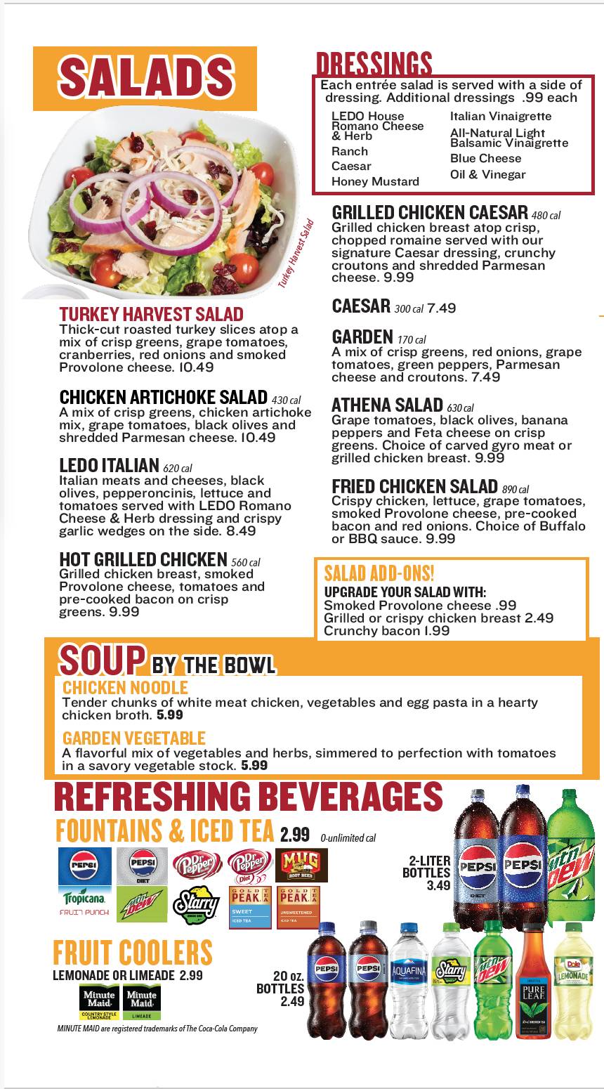 Menu at Ledo Pizza pizzeria, Arlington, S Edgewood St
