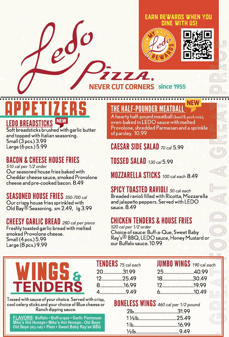 Menu at Ledo Pizza White Marsh, MD pizzeria, Nottingham, Campbell Blvd