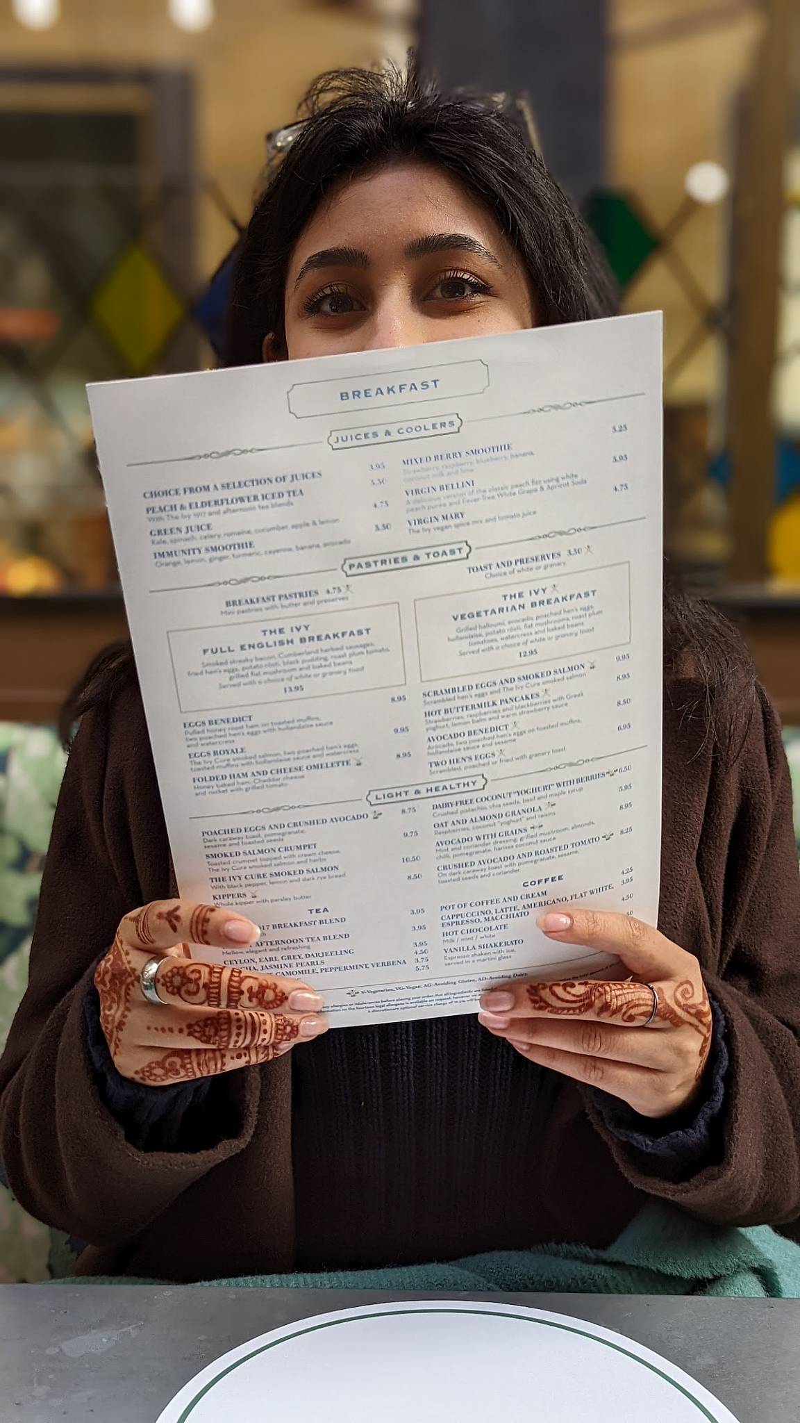 Menu at The Ivy Victoria Quarter Leeds restaurant, Leeds