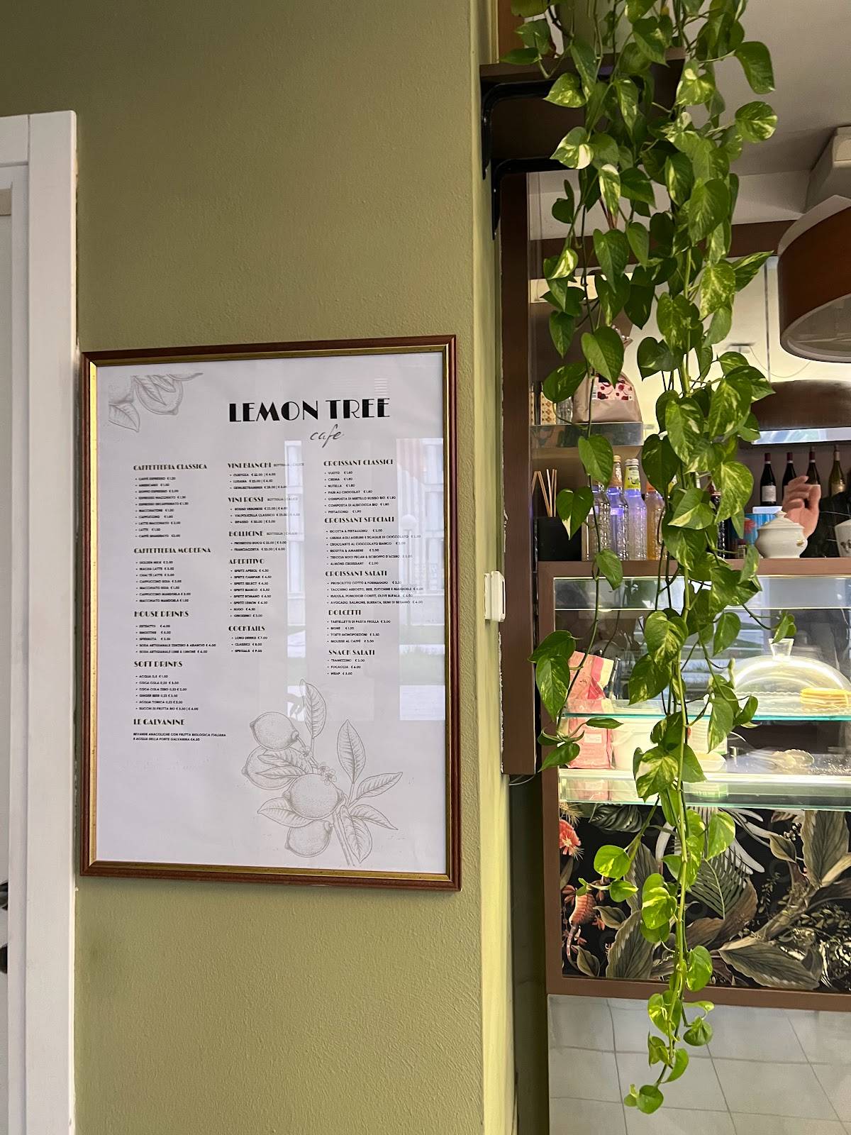 Menu au Lemon Tree Café, Verone