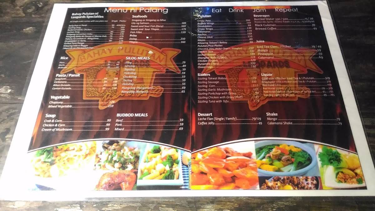 Carta del restaurante Leopards Lechon Cebu, Angono