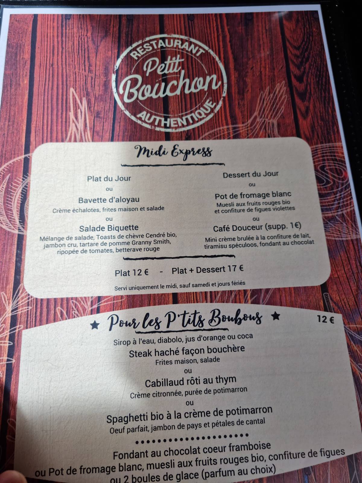 Menu au Les petits bouchons pub et bar, Meaux
