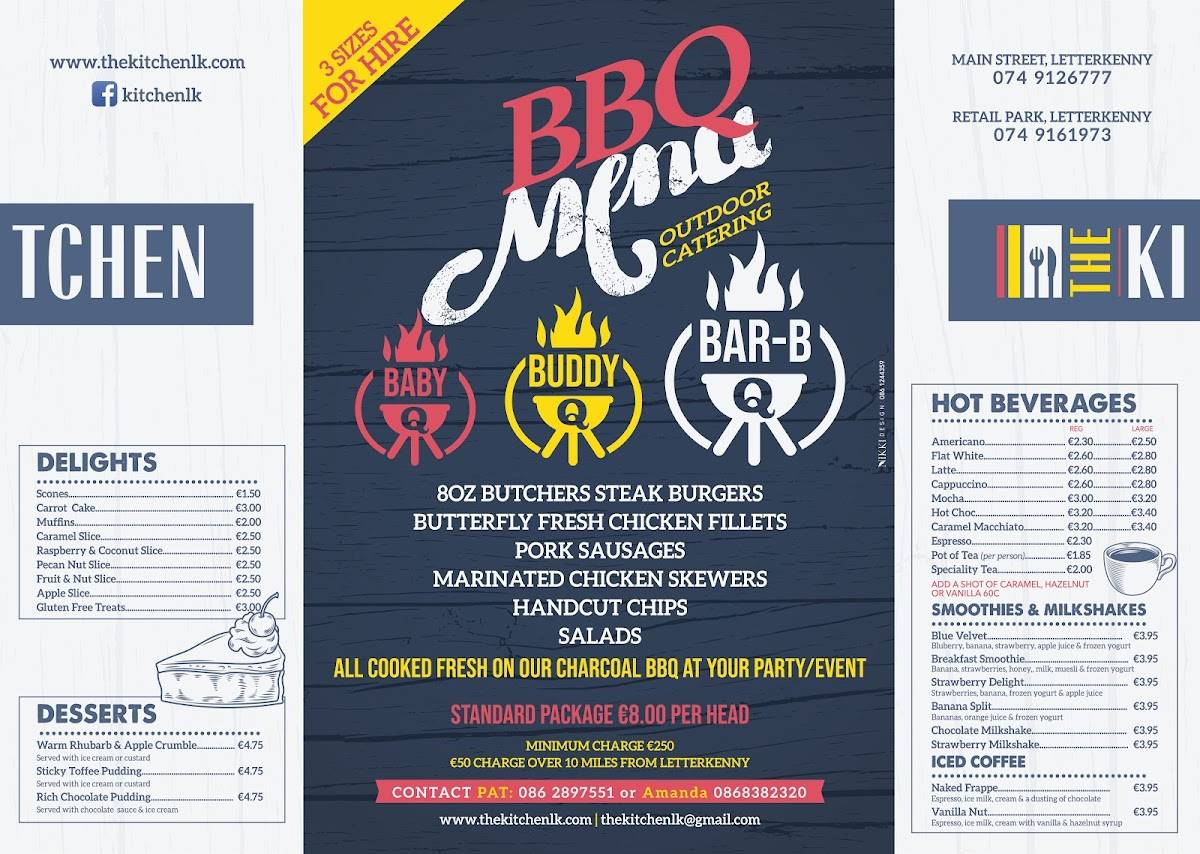 Menu at The Kitchen Retail Park restaurant, Letterkenny, Unit 13A