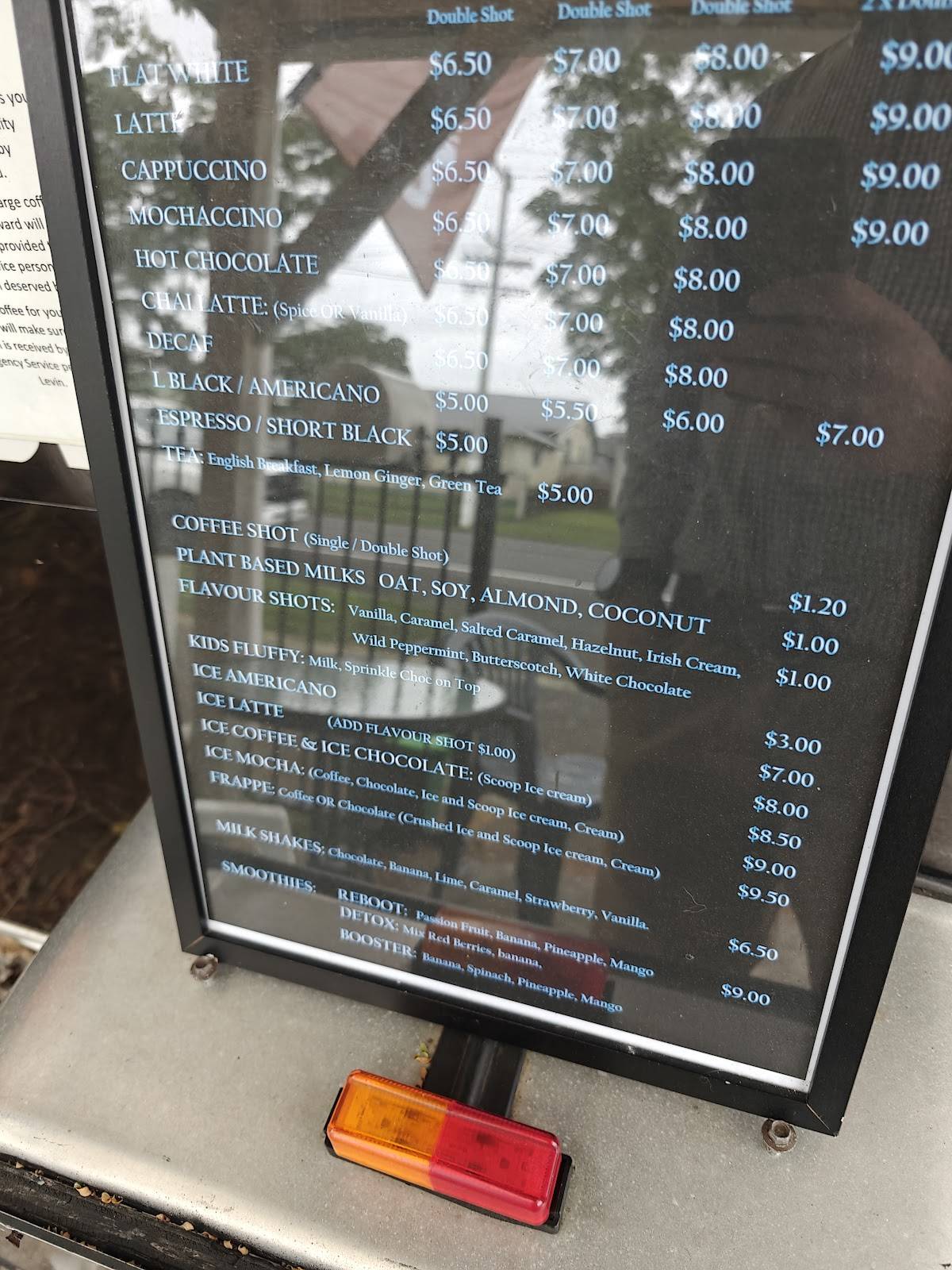 Menu at Levin’s Coffee Corner, Levin