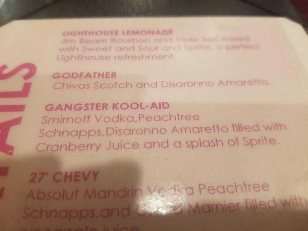 Menu at Lighthouse Inn restaurant, Cedar Rapids