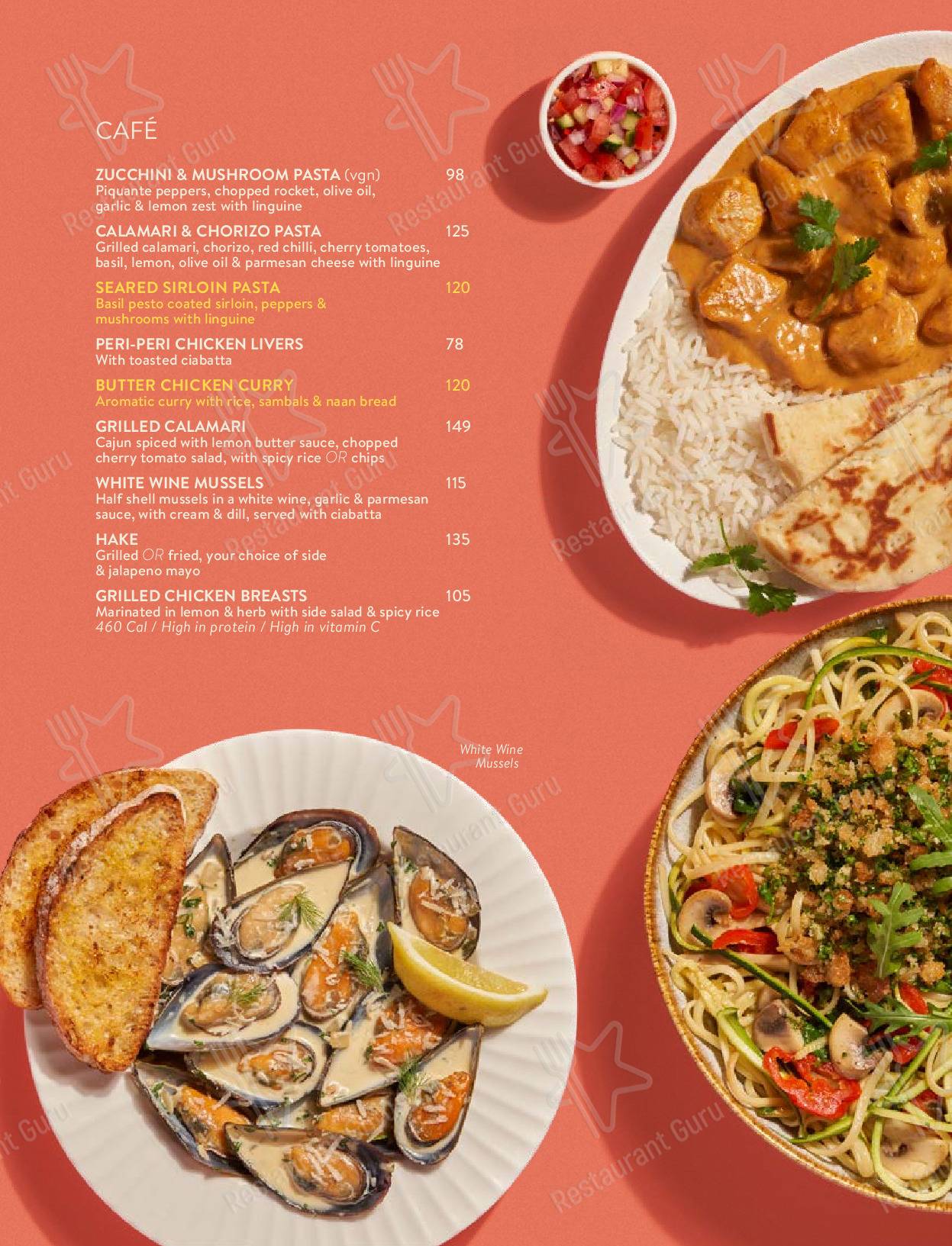 Menu at Lily restaurant, Kempton Park
