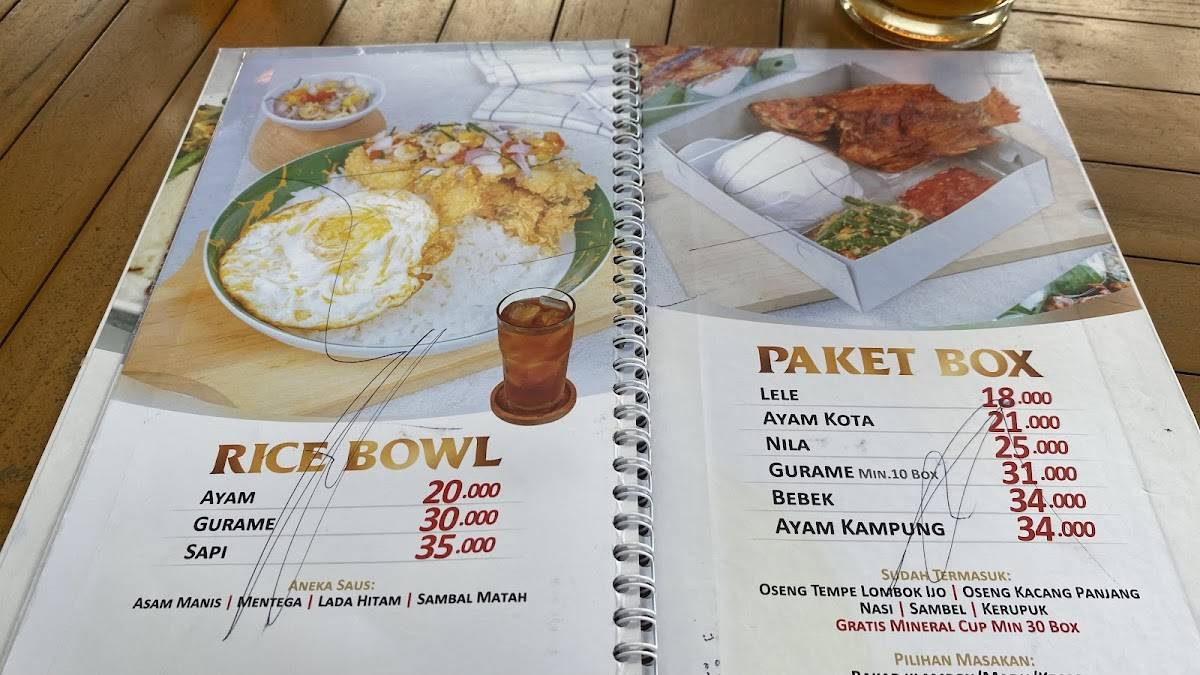 Menu at Limasan Klampox restaurant, Maguwoharjo